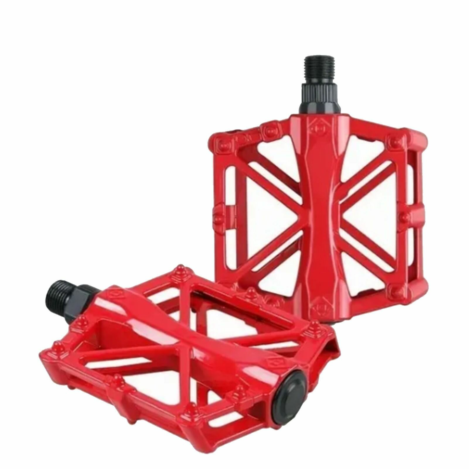 Педали для горного велосипеда из алюминиевого сплава, легкая широкая платформа, устойчивая полая конструкция, высокопрочный комплект педалей для шоссейного велосипеда, красный