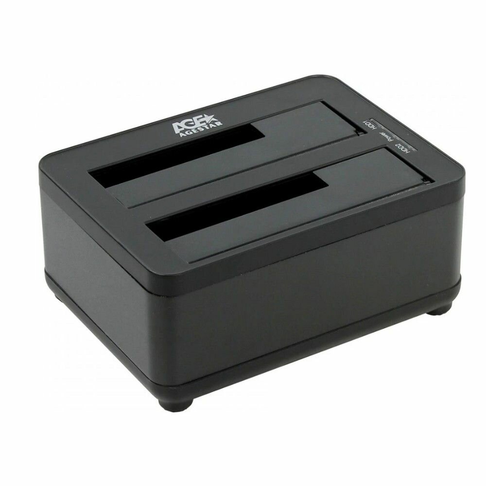 AgeStar Контейнер для HDD 3UBT8 black Док - станция для HDD 3UBT8 SATA III пластик алюминий черный 2.5" 3.5"