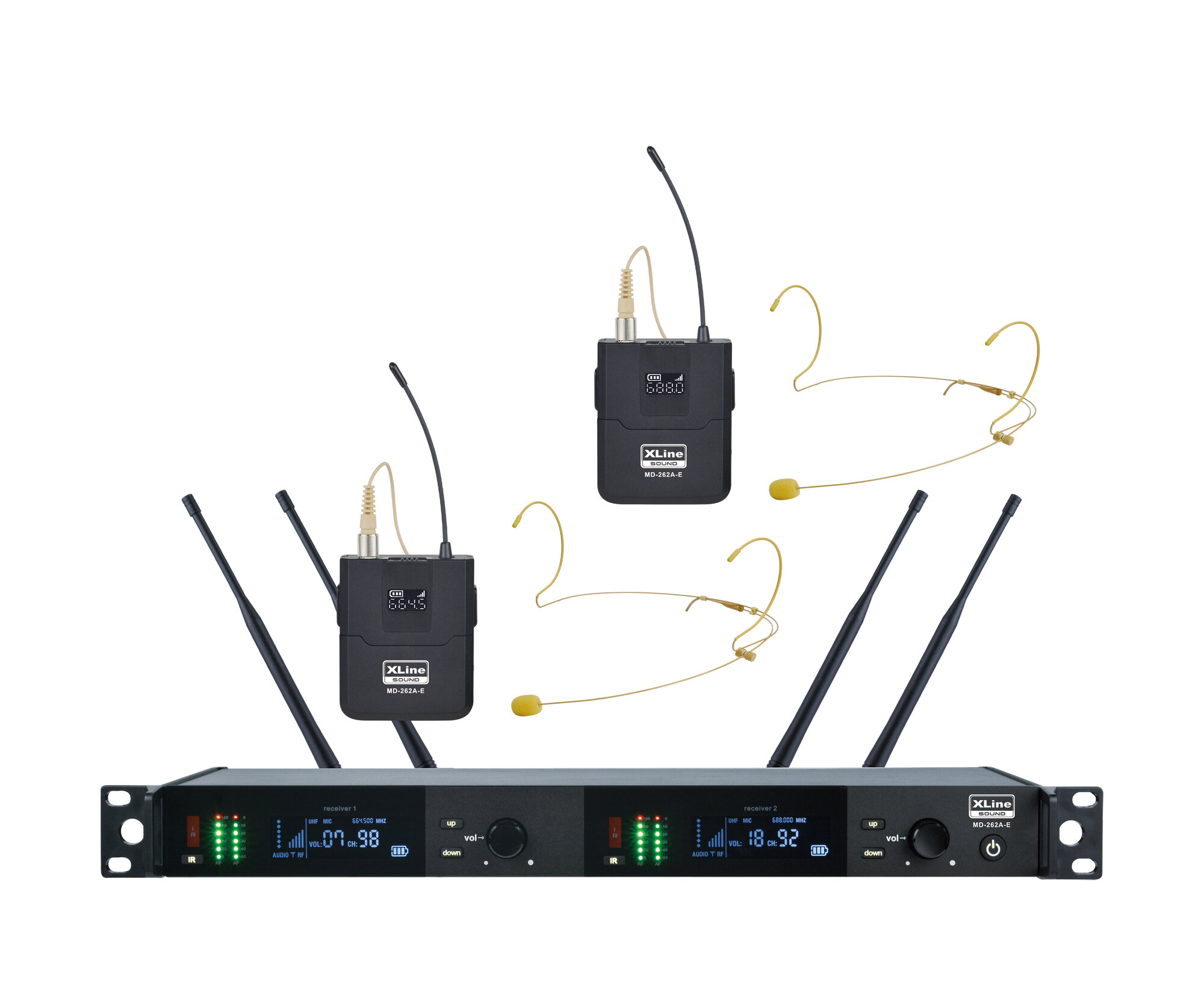 Радиосистема XLine MD-262A-E, с двумя поясными микрофонами, конденсаторные