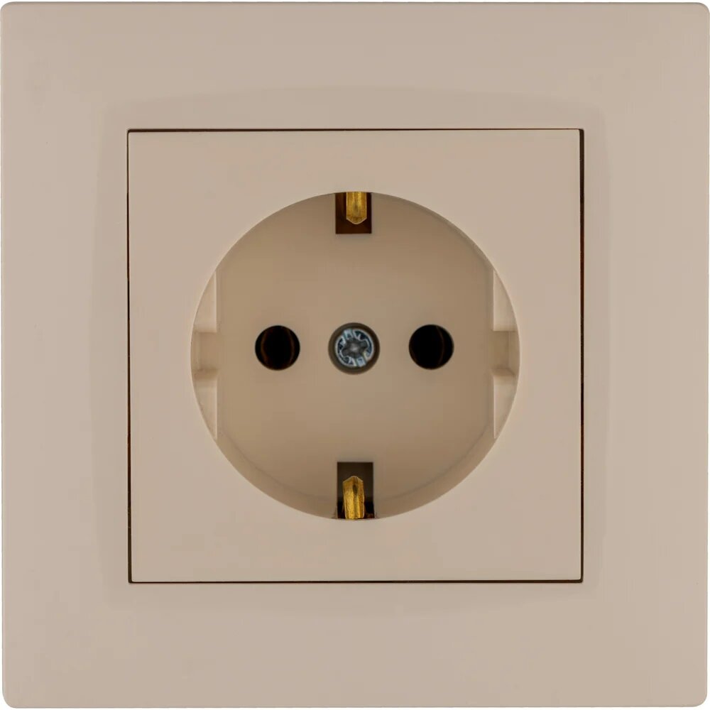 Розетка MAKEL с заземлением СП KAREA RIZZ 16А IP20 крем, надежное и эффективное