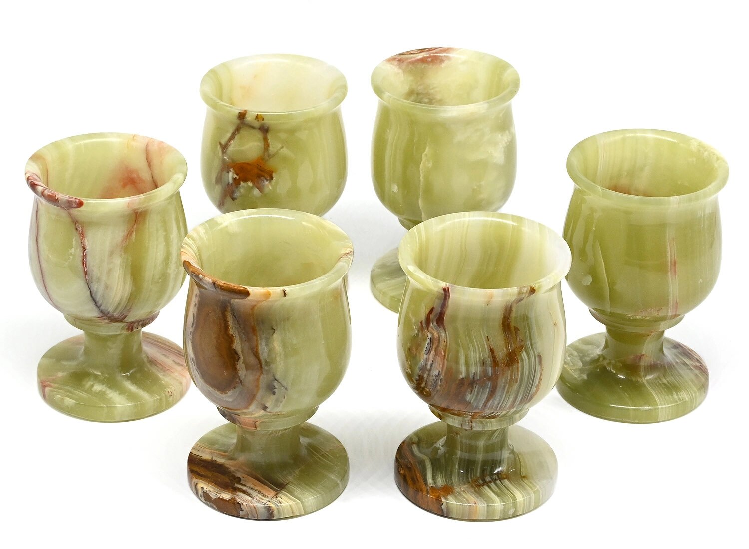 Бокалы для вина в наборе 6 шт 60*60*95мм камень оникс .