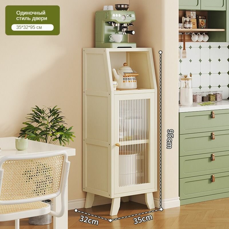 Кремовый напольный буфет для кухни, стеллаж для хранения, шкаф для посуды, напольный шкаф у стены