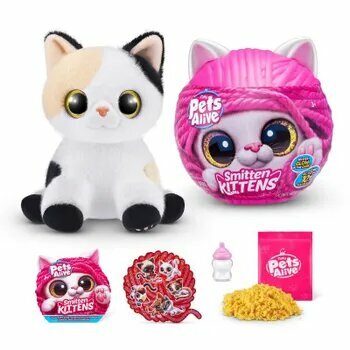 Подарок с мягкой игрушкой ZHU Pets Alive Кошка , со звуком, игрушка для девочки, 3+