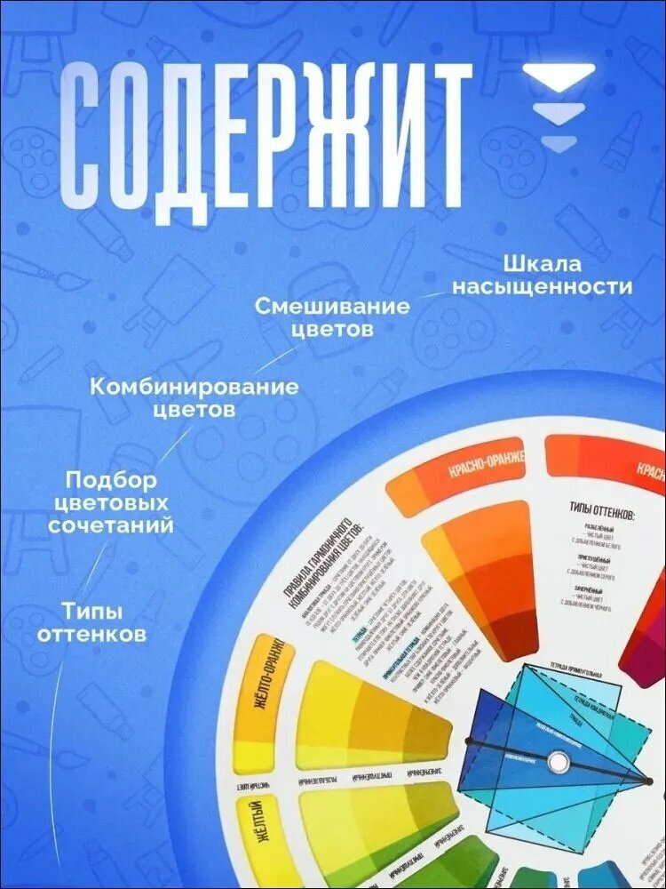 Цветовой круг Иттена Calligrata, картонный