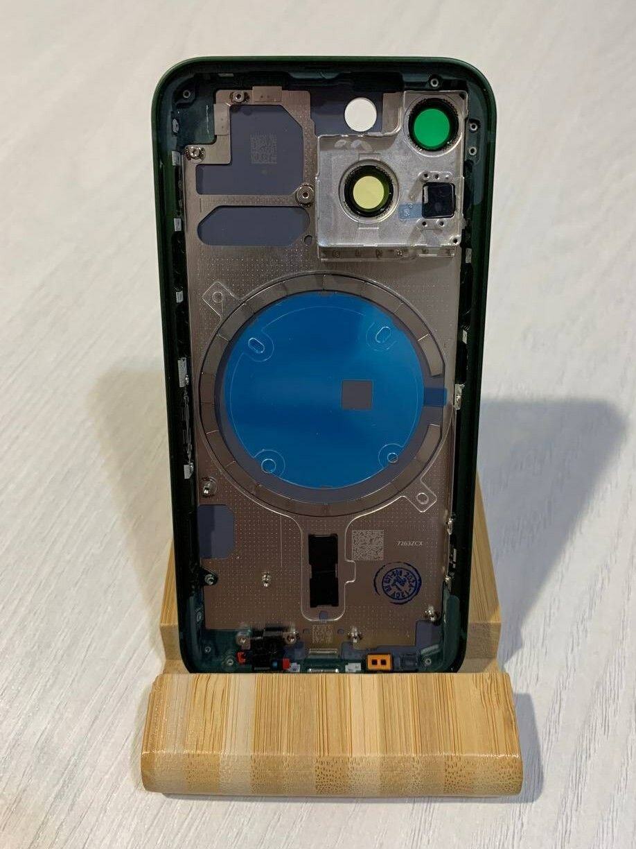 Корпус iPhone 13 Mini зелёный (Green), комплект кнопок, сим-лоток — фото 1