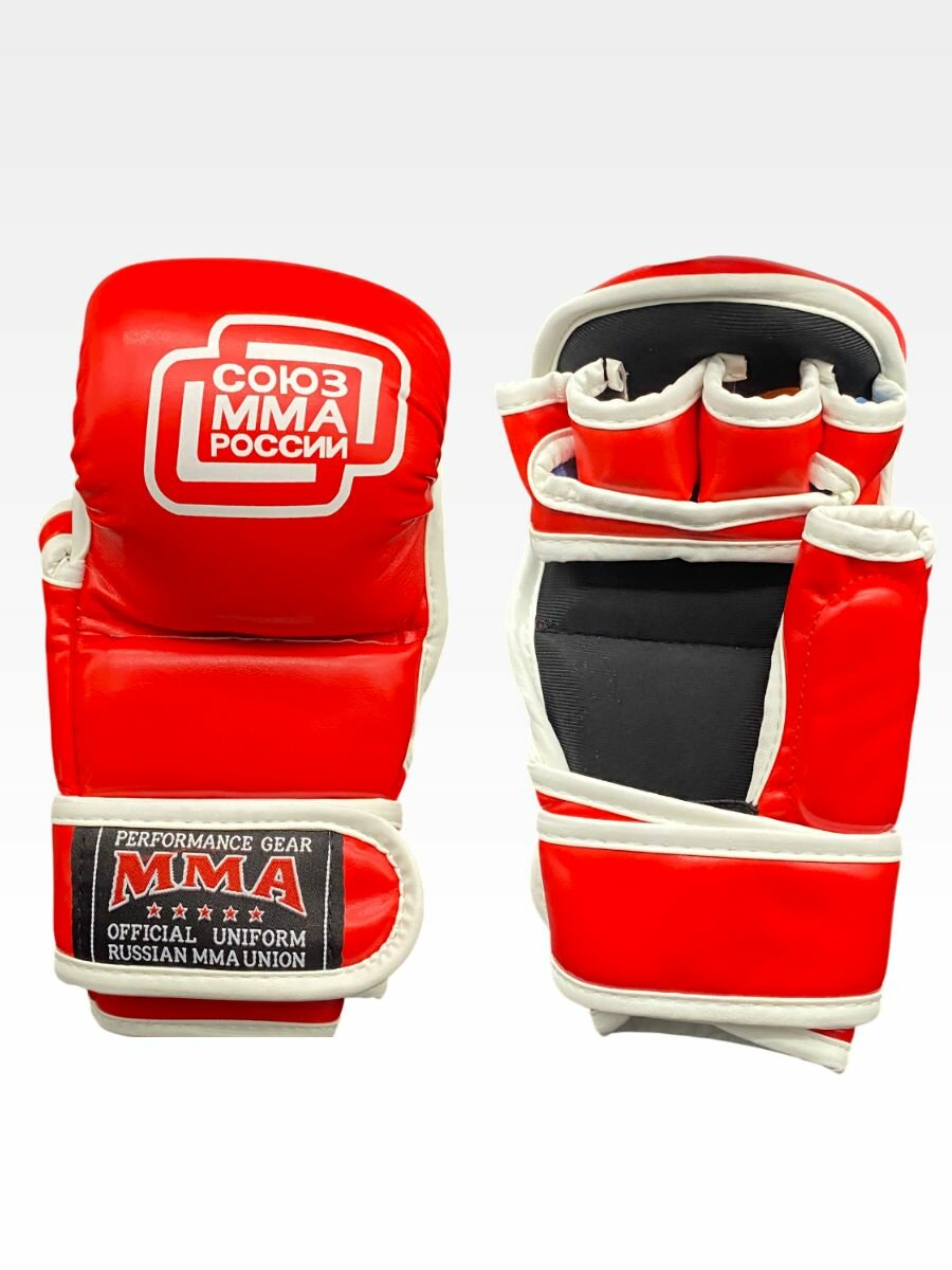 Перчатки для единоборств "Союз ММА России", красные, размер L