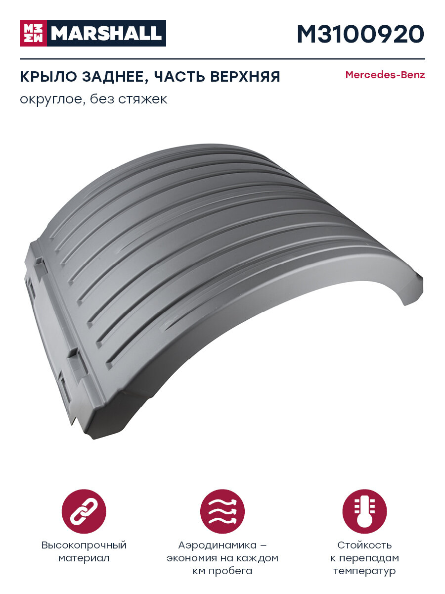 Крыло заднее часть верхняя, низкое, без стяжек пластик MERCEDES