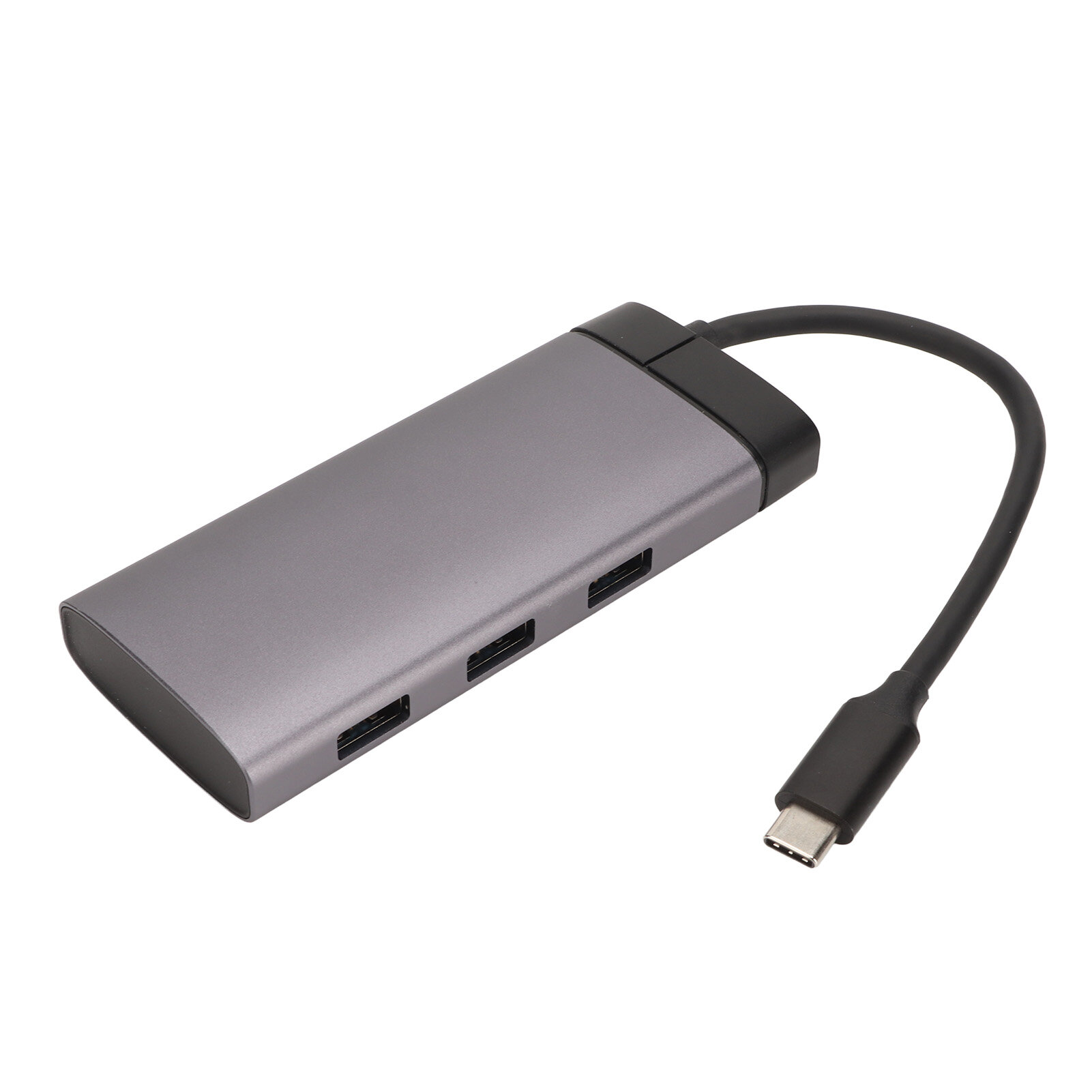 Док-станция USB C 5 в 1 PD Быстрая Зарядка 4K HD Простое Подключение Темно-Серый USB C Разветвитель для Ноутбука, Телефона, Настольного Компьютера BS5A
