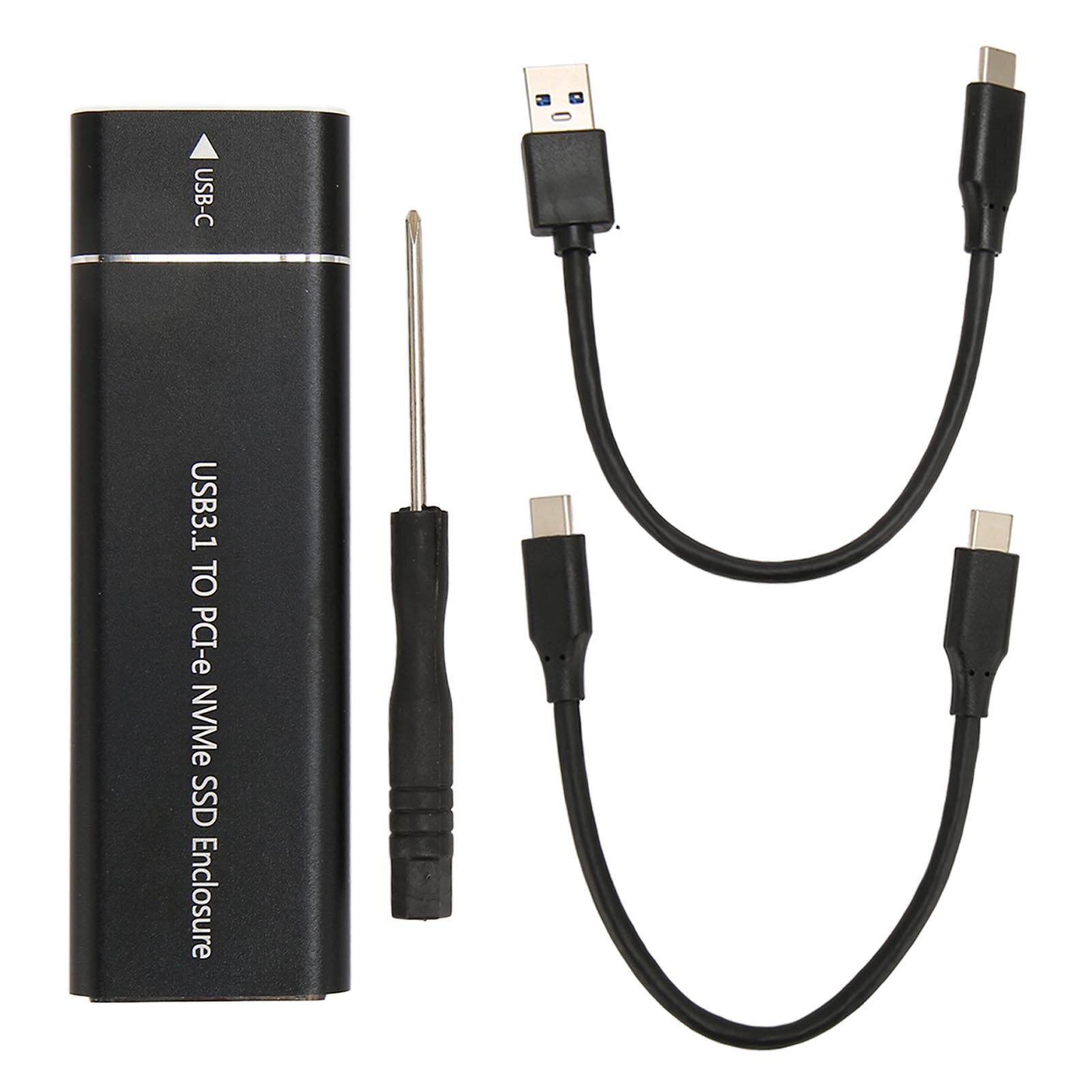 Внешний корпус для m . 2 nvme ssd 10 гбит с usb 3 . 1 type c и uasp 2230 2242 2260 2280 черный кабелями a без диска
