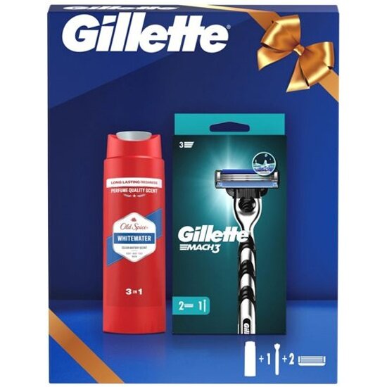 Подарочный набор Gillette Mach3 (бритва + гель для душа Old Spice Whitewater)