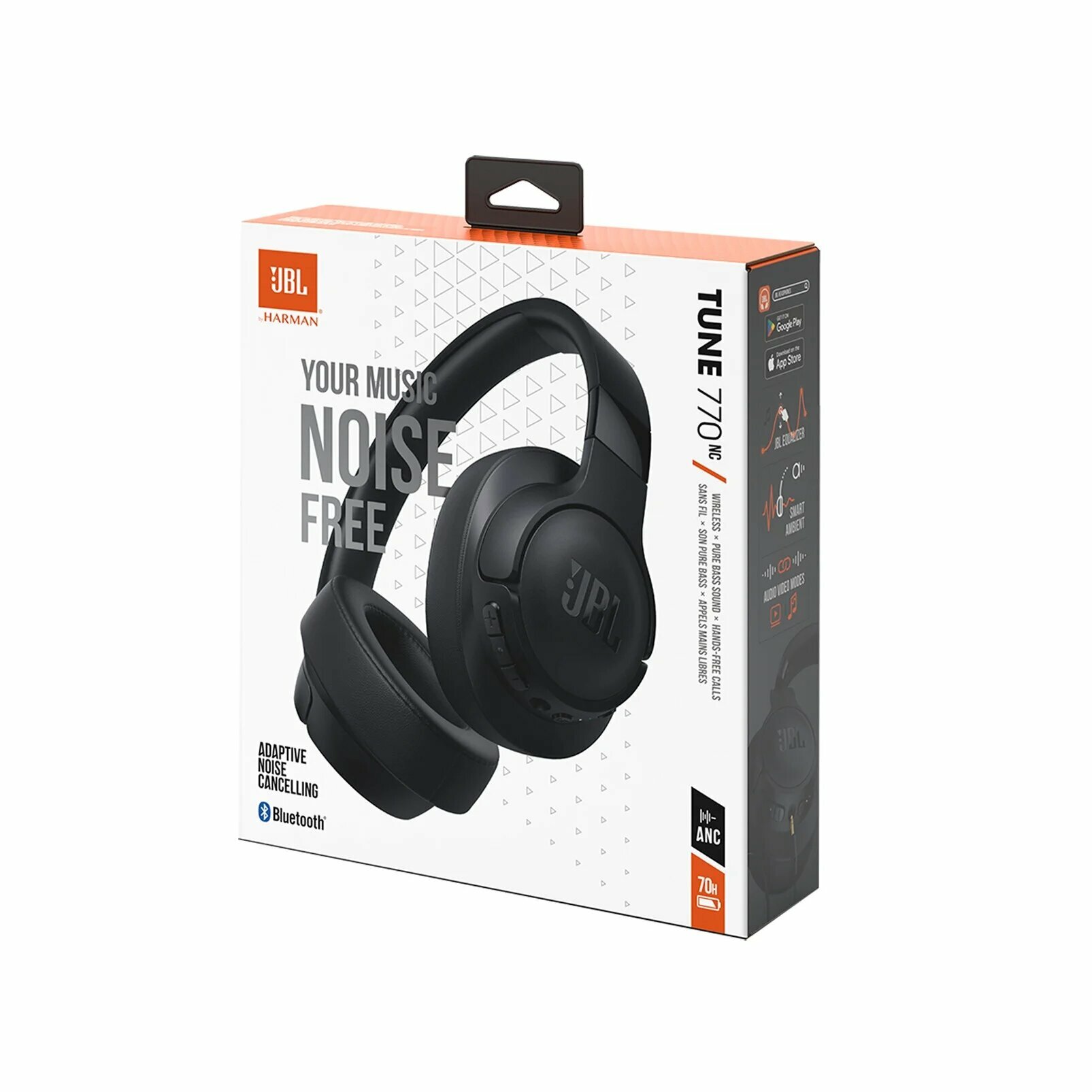Беспроводные наушники JBL Tune 770 NC, mini jack 3.5 mm, черный