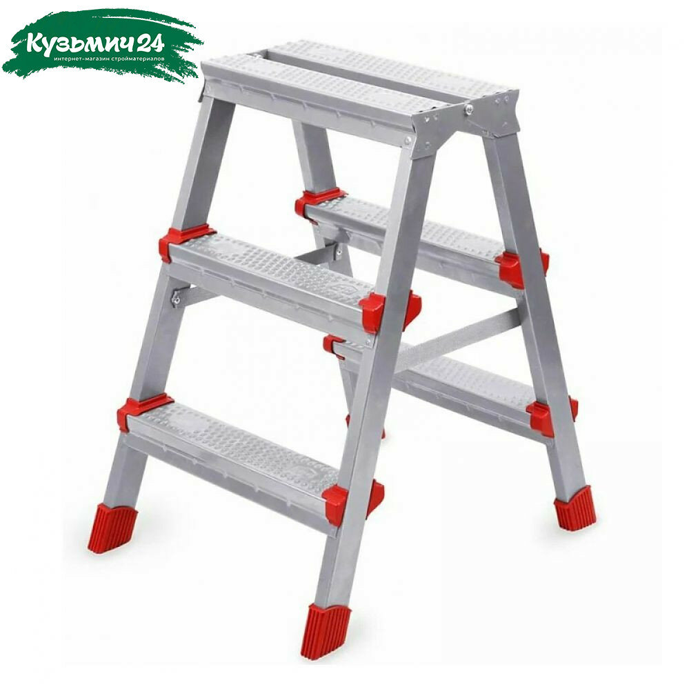 Стремянка Ника Haushalt ННДС3 двухсторонняя 2x3 ступени 0,615 м, 1 шт.
