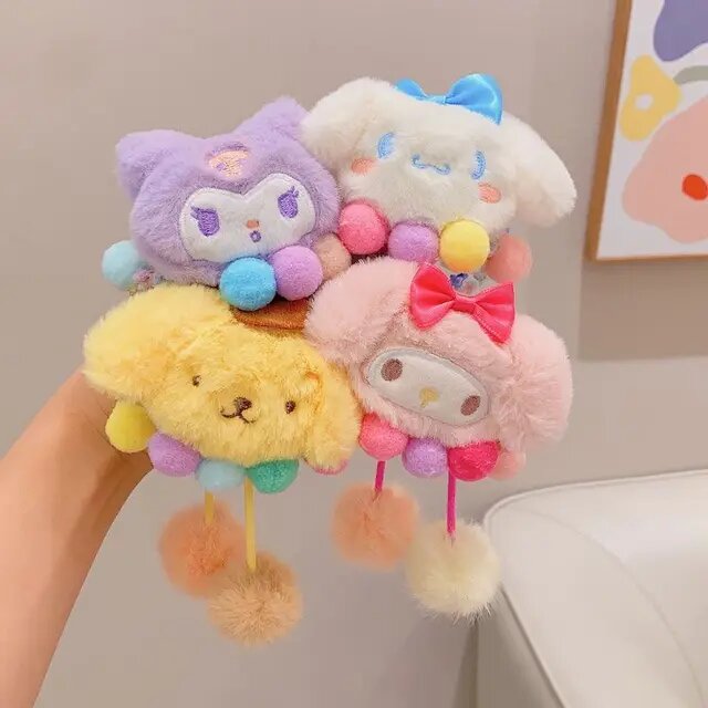 Милая резинка для волос Sanrio и My Melody для девочек, повязка на голову в форме сердца с персонажами аниме, мягкая, милая, мультяшная, милый новый стиль.