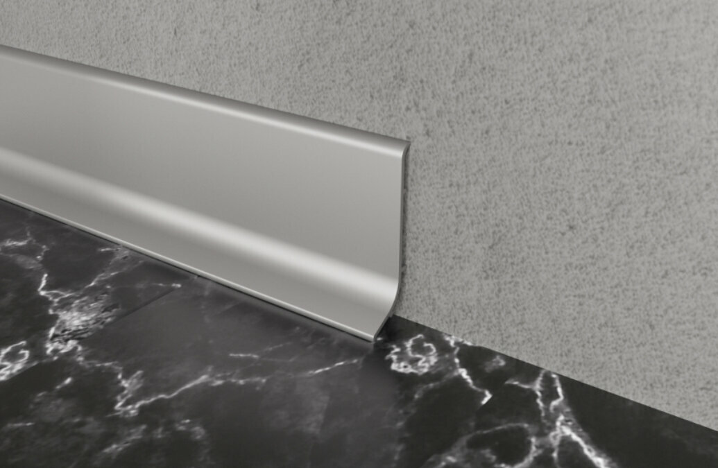 Алюминиевый плинтус Fezard ALP-40, серебро, анодирование, окрас