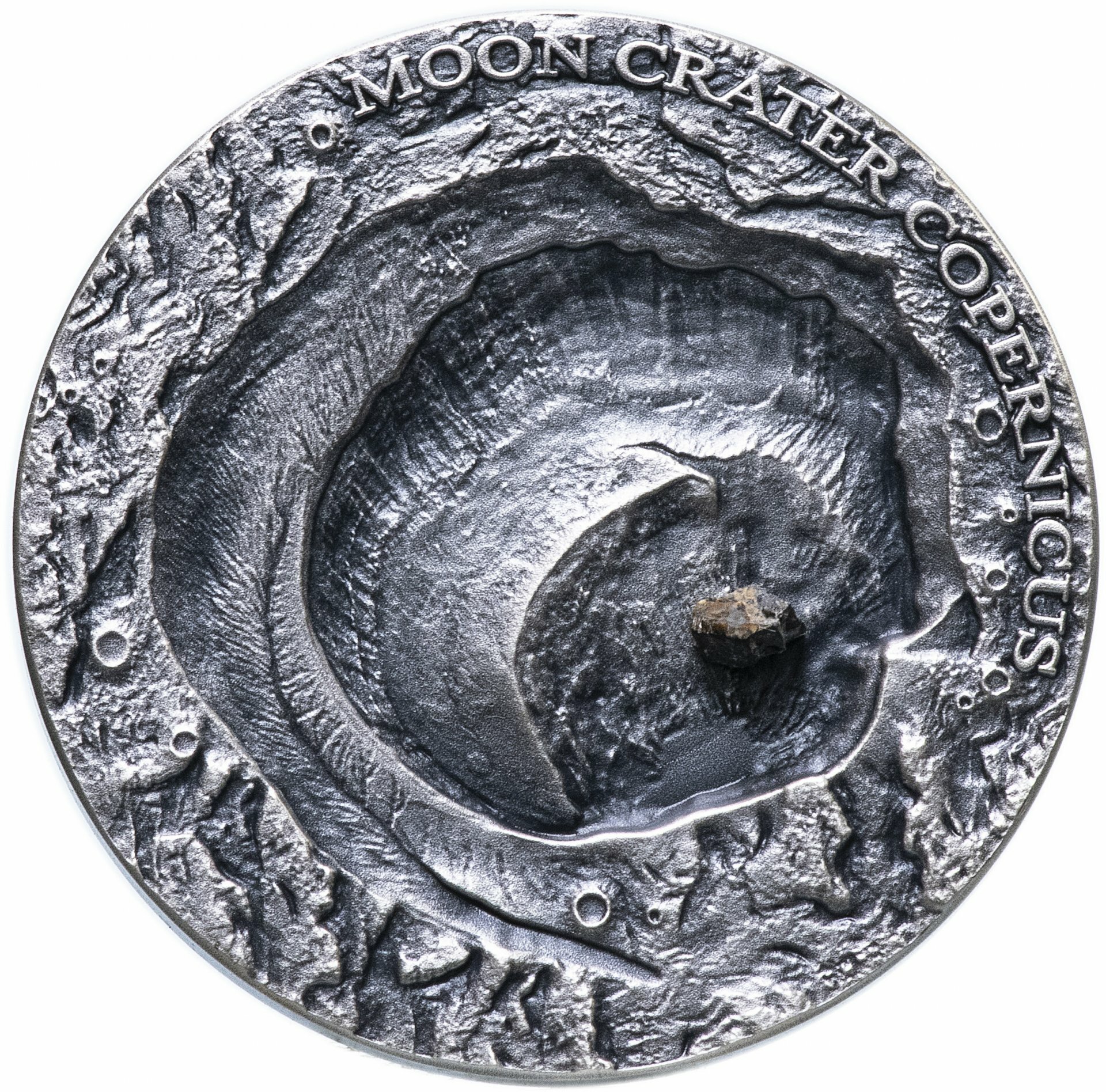 Остров Ниуэ 1 доллар 2019 "Метеоритный кратер - Лунный кратер Коперник Метеорит", в футляре с сертификатом, Серебро 999, в сохранности UNC