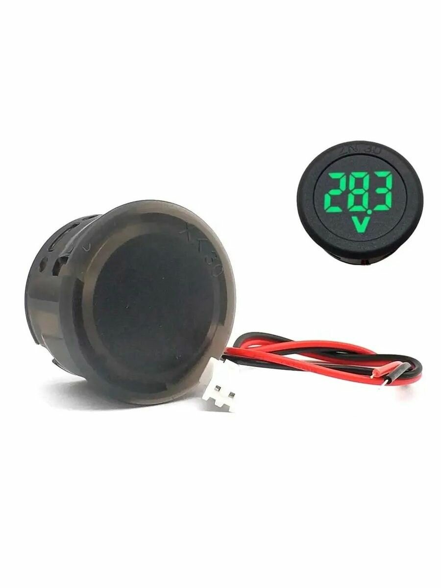 Круглый DC-цифровой дисплей (4-100V). Двухпроводный круговой DC-цифровой вольтметр с защитой от обратного соединения.