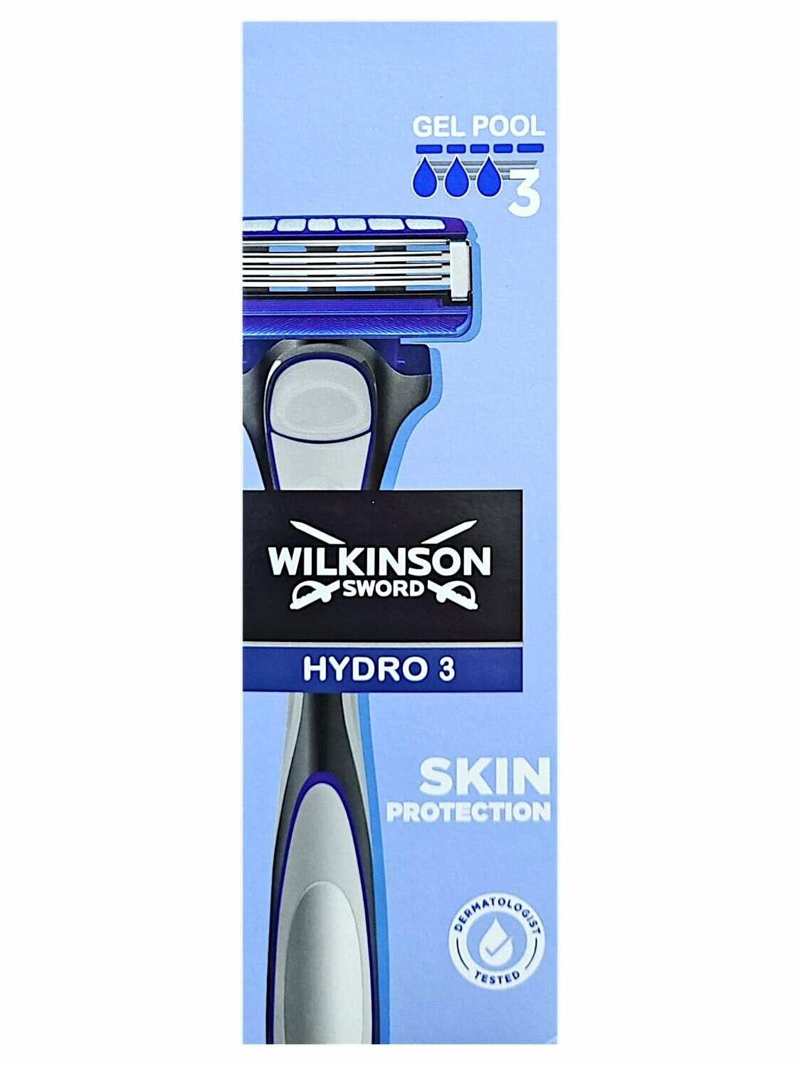 Wilkinson Sword / SCHICK Hydro 3 Skin Protection Regular / Бритвенный мужской станок с 1 сменной кассетой