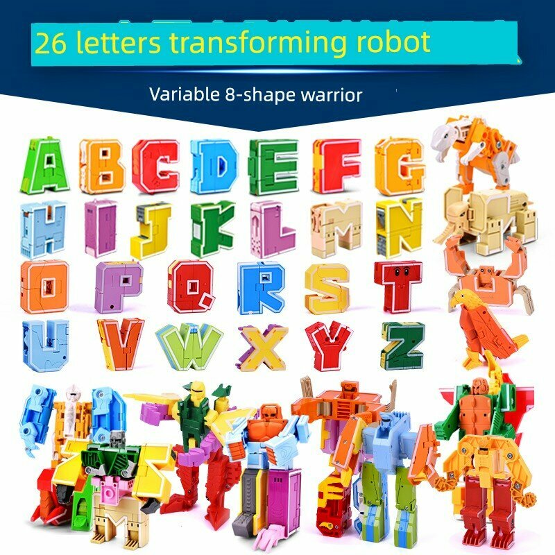 Полный набор буквенной трансформации для детей 4-5 лет, 26 букв A-Z в стандартной упаковке, обучающий STEM-инструмент