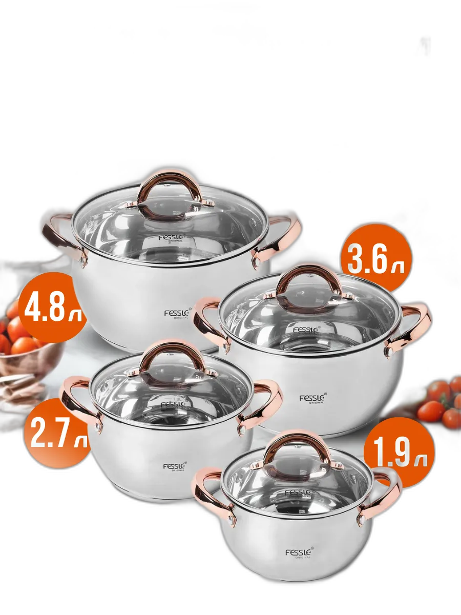 Набор кастрюль с крышками