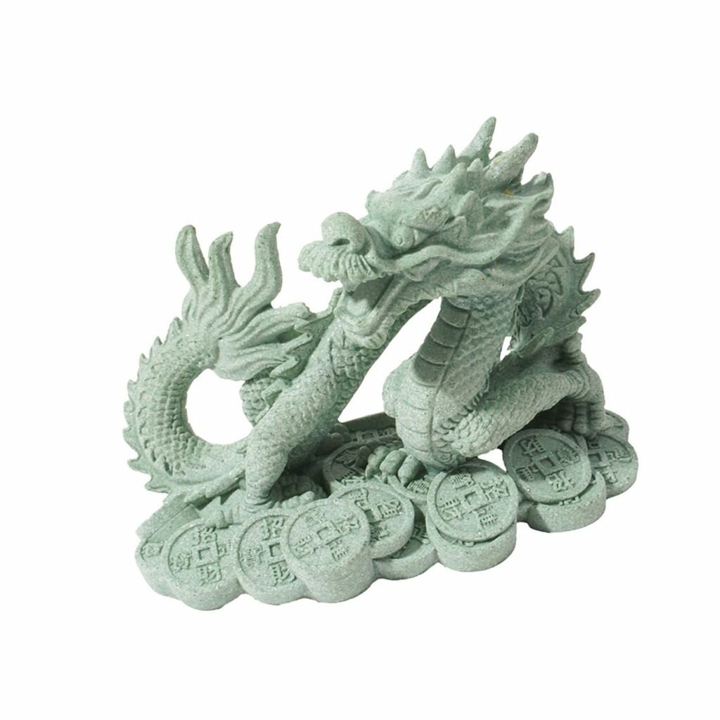 Украшение в виде Дракона Из Смолы Для Аквариума-Сокровище Сидящего