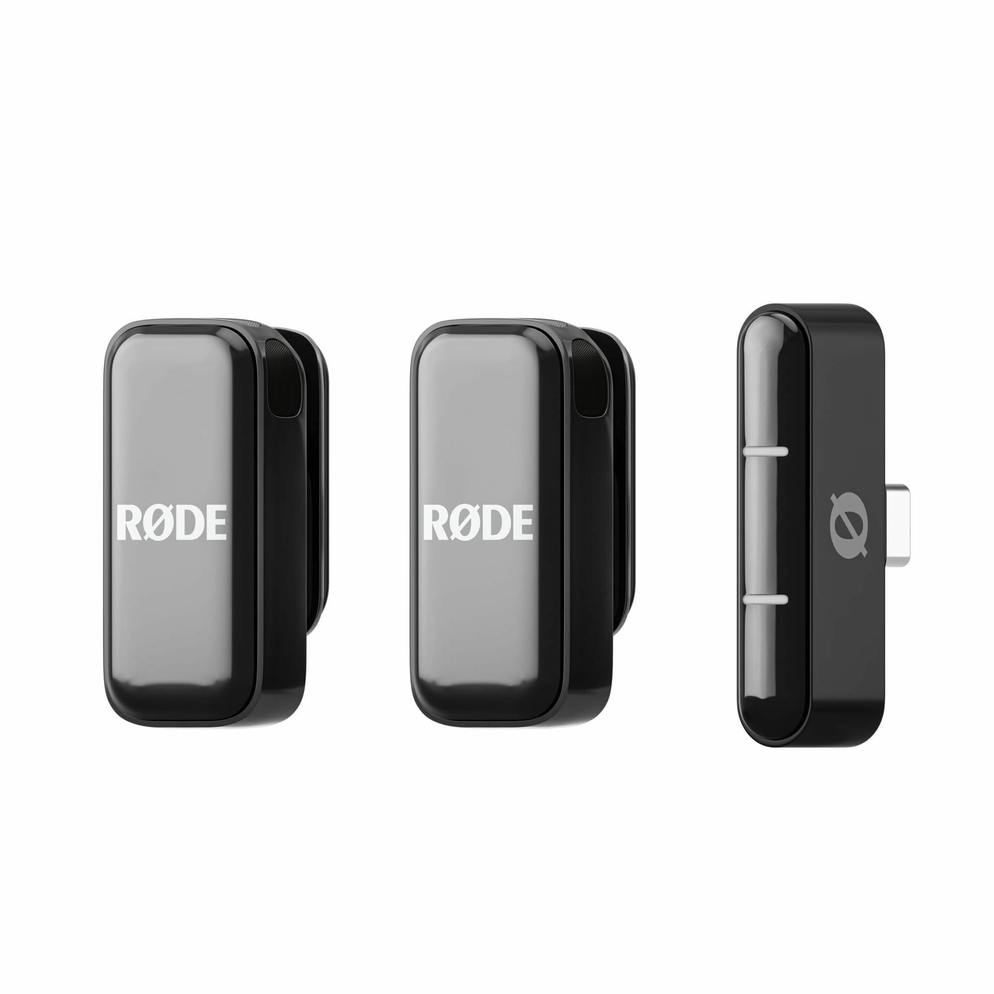 RODE Wireless Micro - компактный беспроводной микрофон, два микрофона с зарядным кейсом для создания контента на смартфоне - USB-C, черный