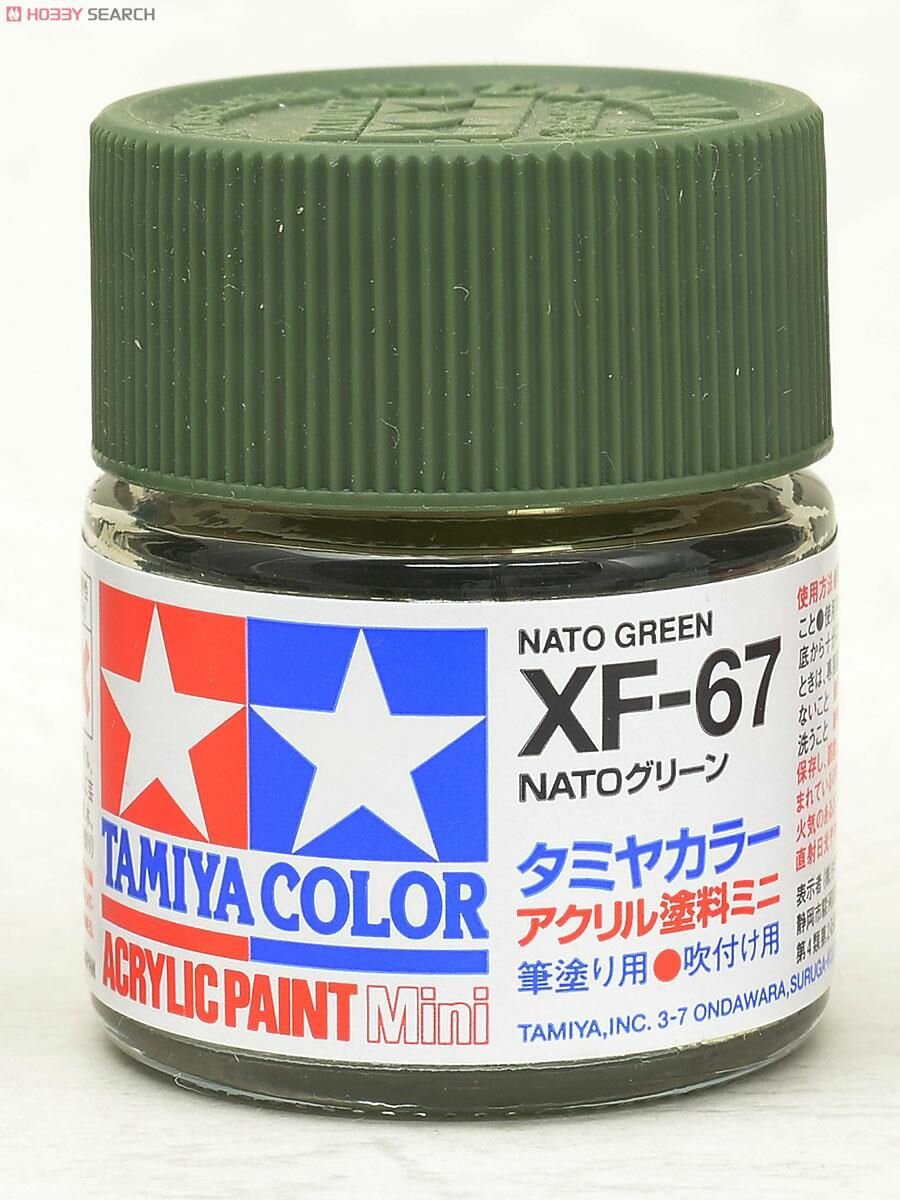Tamiya 81767 акриловая краска MINI Зеленый НАТО, модельная краска 10 мл для покраски миниатюр и масштабных сборок