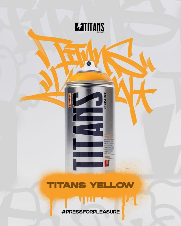 Аэрозольная краска для граффити и дизайна TITANS 06 Yellow 300мл.