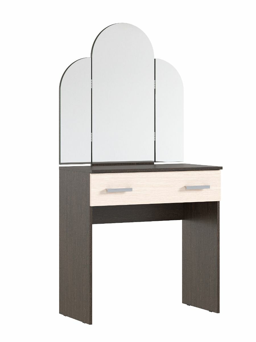 Туалетный стол (трельяж) Бася 800х1625х446 Венге/Дуб беленый, с выдвижным ящиком, зеркалом, МИФ