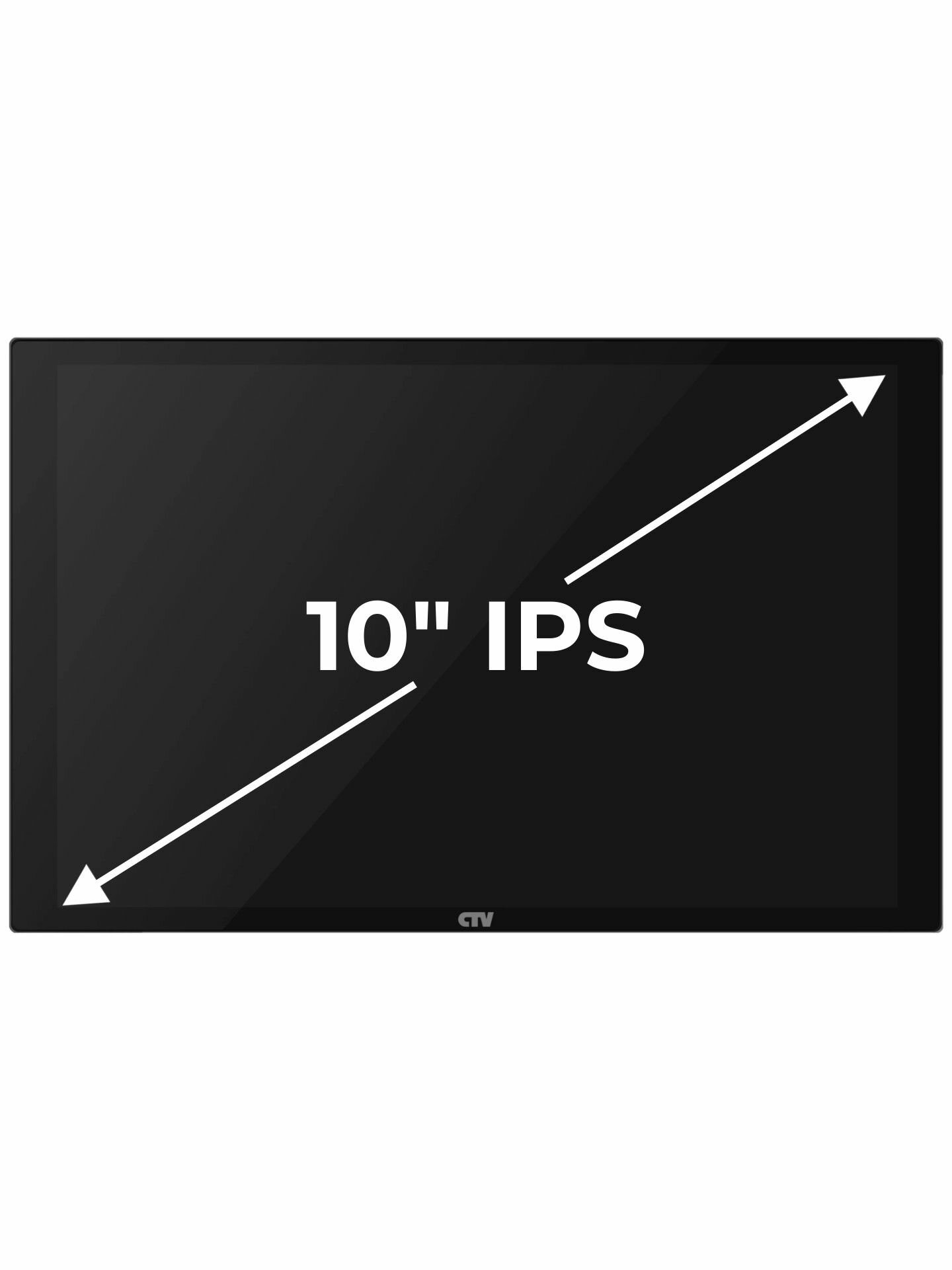 Видеодомофон для квартиры CTV M5121 Q Black - Wi-Fi монитор 10" для дома или офиса с функцией видеорегистратора, аналоговый видеомонитор с AI детекцией человека