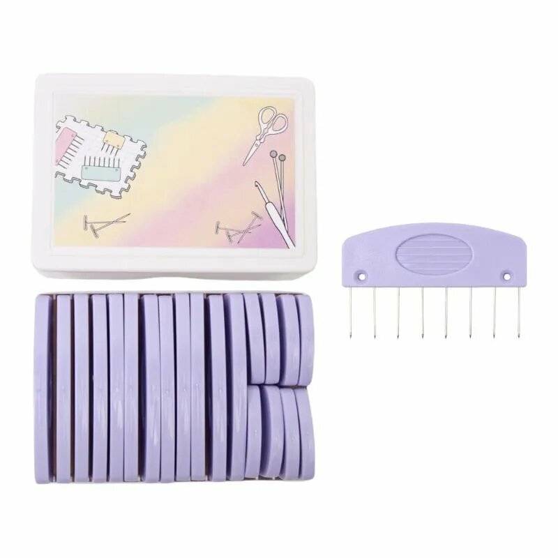 (1 комплект) Фиксированная игла для вязания свитера, фиксированная нить для расчесывания-фиолетовый