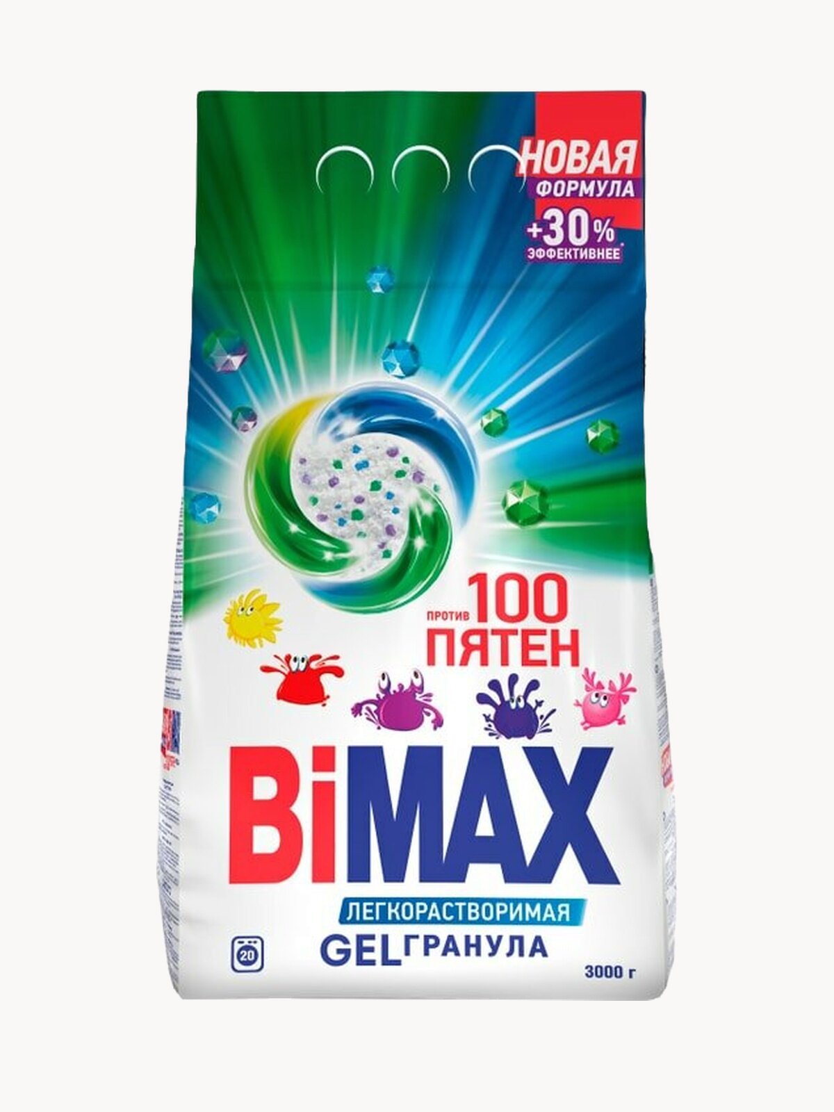 Стиральный порошок автомат BiMAX 100 пятен, 3 кг