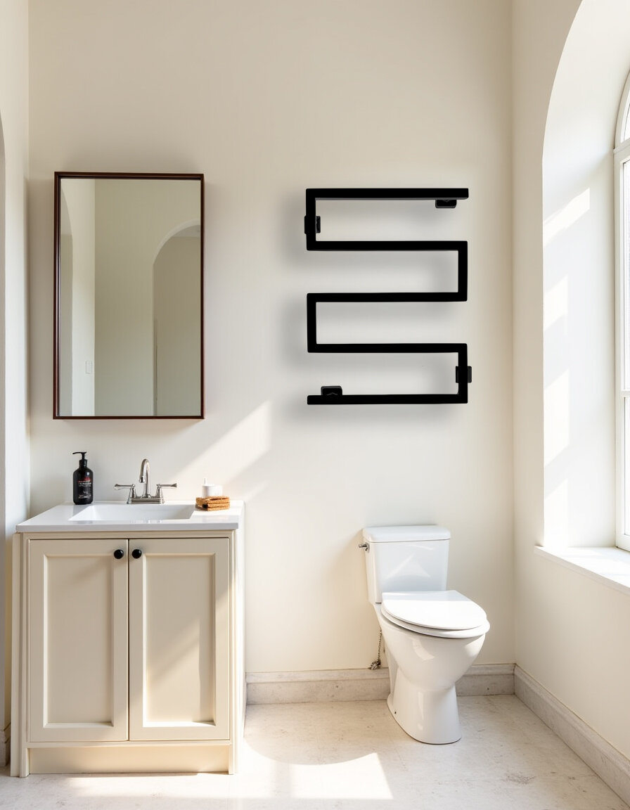 Полотенцесушитель водяной SNAKE-1 100х50 (см)Черный