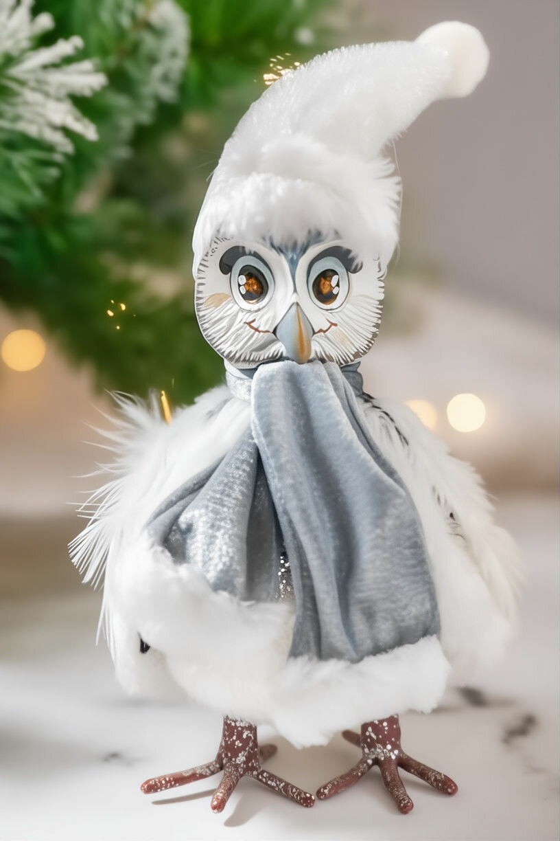 Ёлочная игрушка сова пэтти, текстиль, полиэстер, 24 см, Винтер Деко (Winter Deco) 2007499
