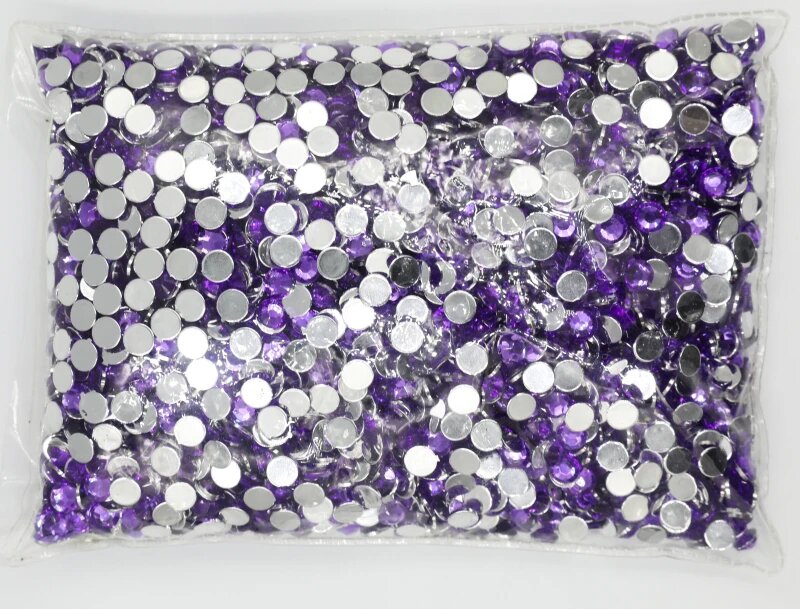 Акриловые стразы Кристалл AB, 40 цветов, 1.5-6 мм Сиреневый, 5mm 10000pcs, Mid Amethyst