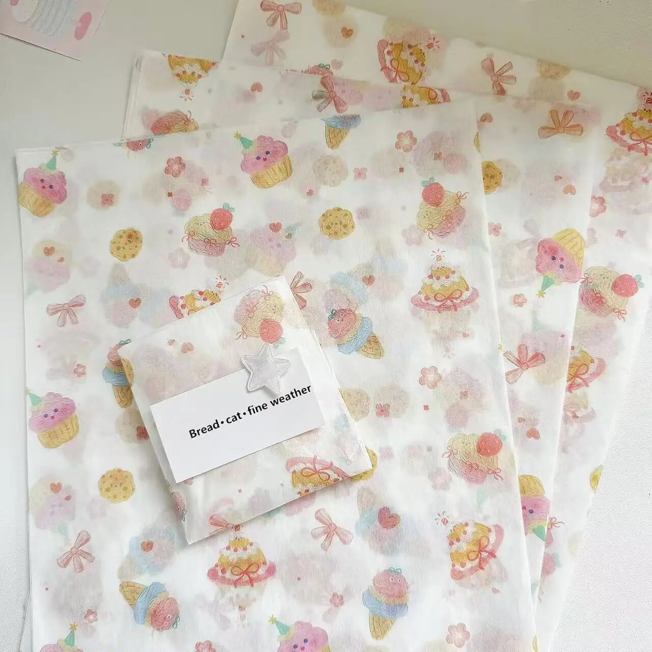 Красная тканевая бумага с клубничным узором, 10 листов D3-10 sheets