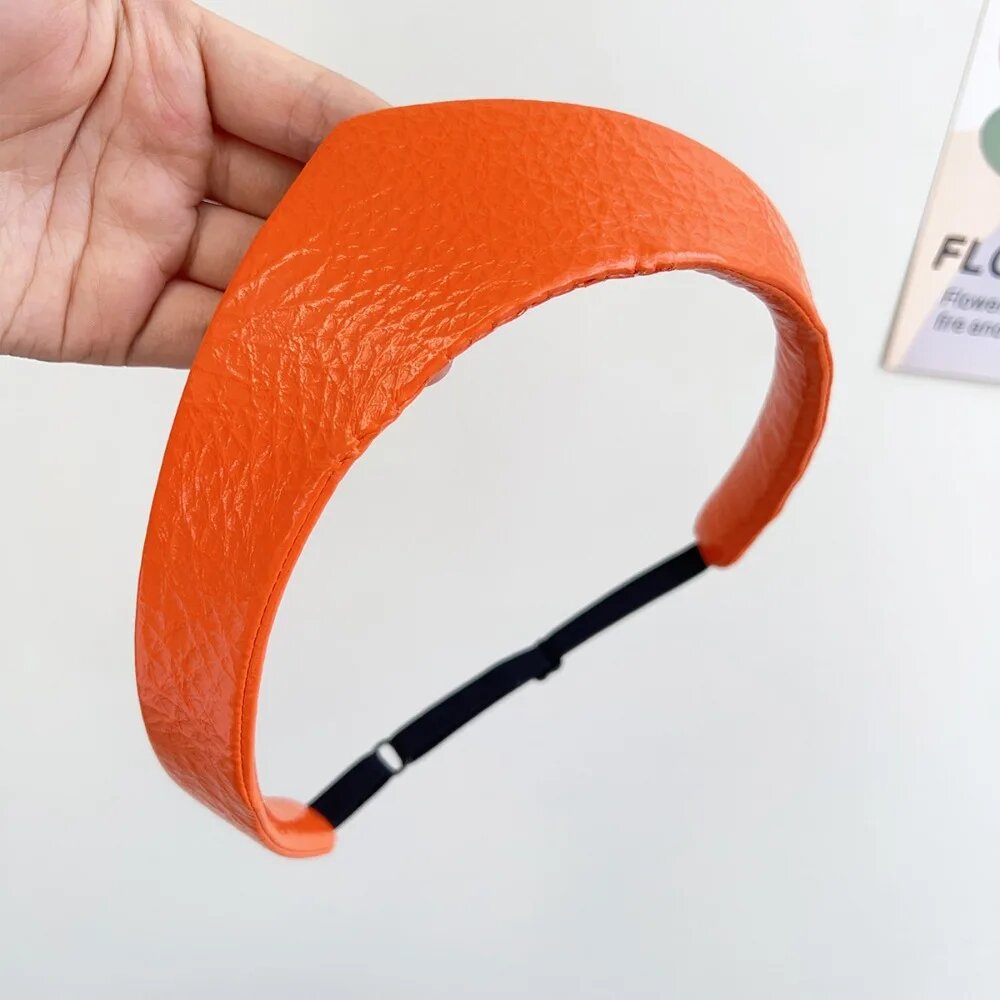 Женская кожаная повязка на голову Оранжевый, Orange