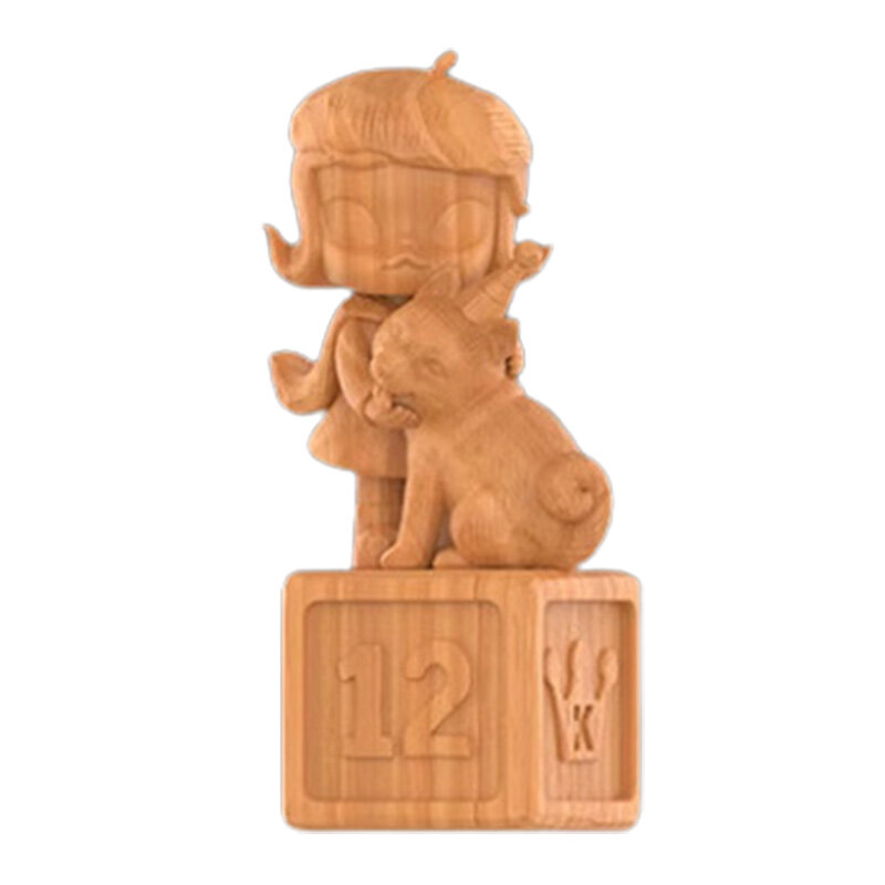 Коллекционные фигурки унисекс POP MART Molly Sculpture Classic Return Collection, Confirmed-Twelve Years Together (Wood Color Edition) (Open)