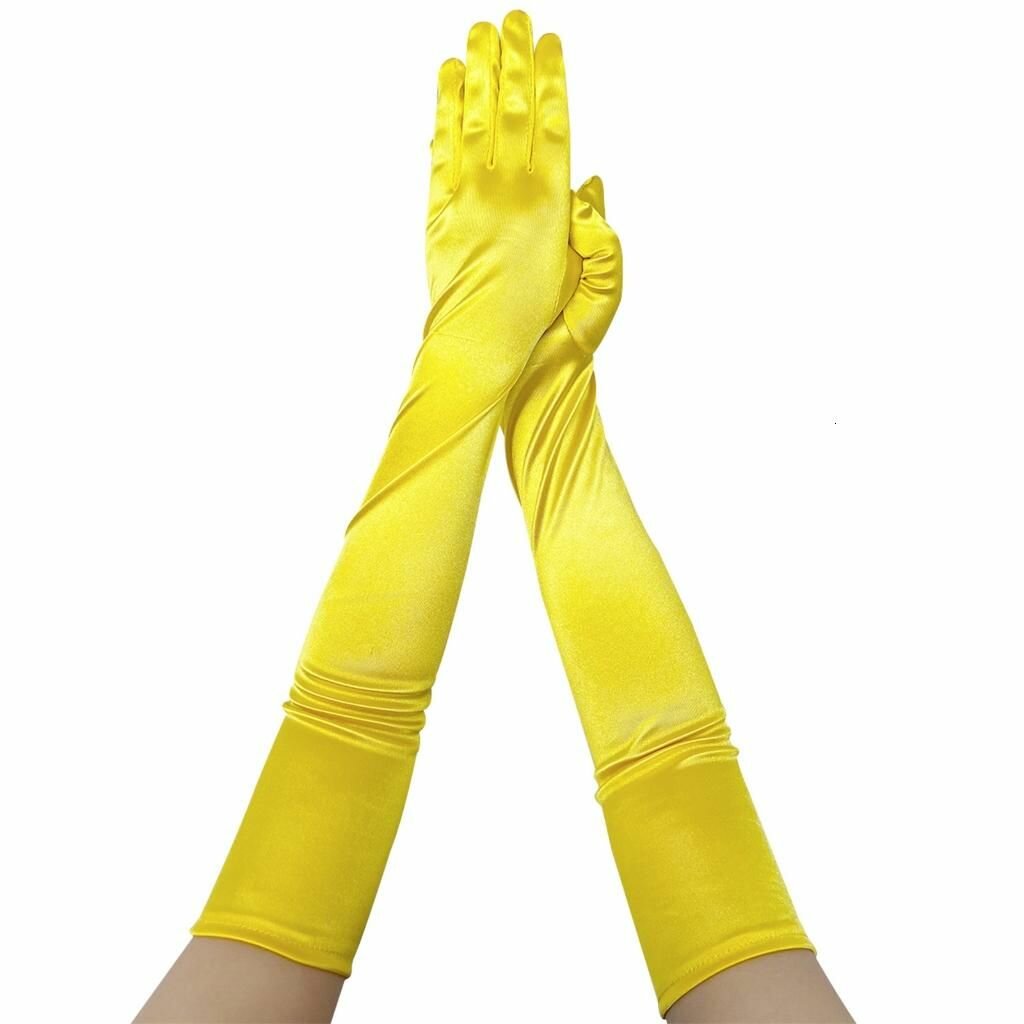 Свадебные длинные перчатки для женщин, Желтый