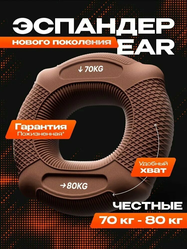 Эспандер кистевой EAR, нагрузка 70кг - 80кг, двойной