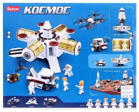Конструктор SLUBAN Космос M38-B0739 Космическая станция (642дет, 6фиг.)