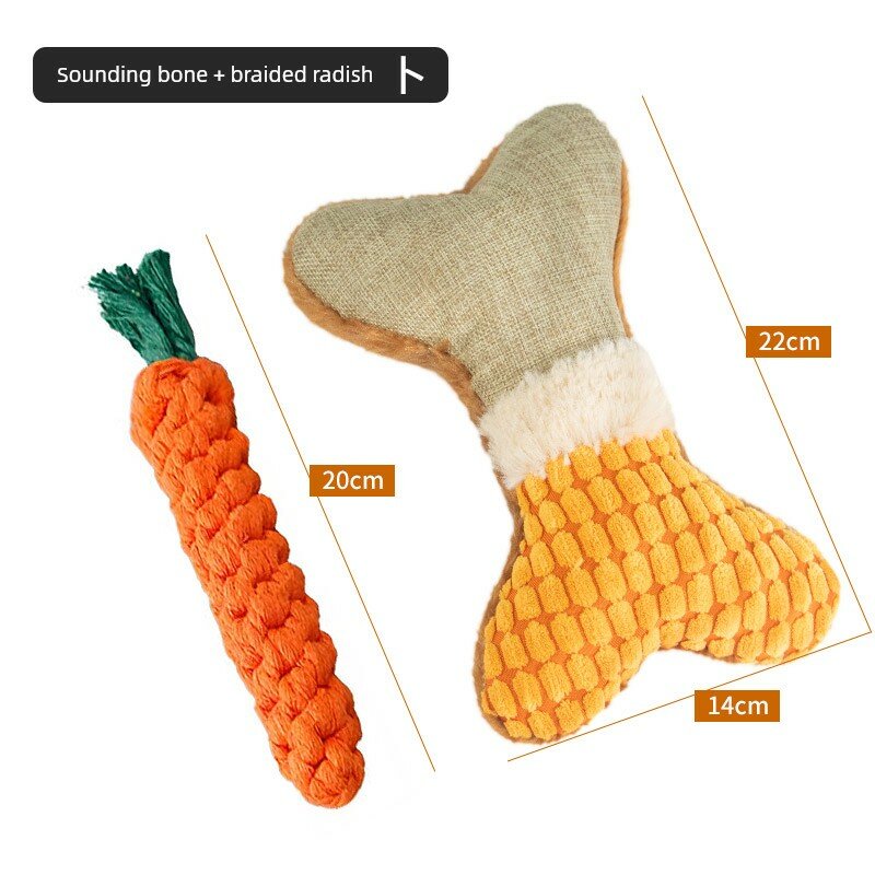 Плюшевая игрушка-косточка для собак, издающая пищалку, для развлечения и компаньонства, подходит для французских