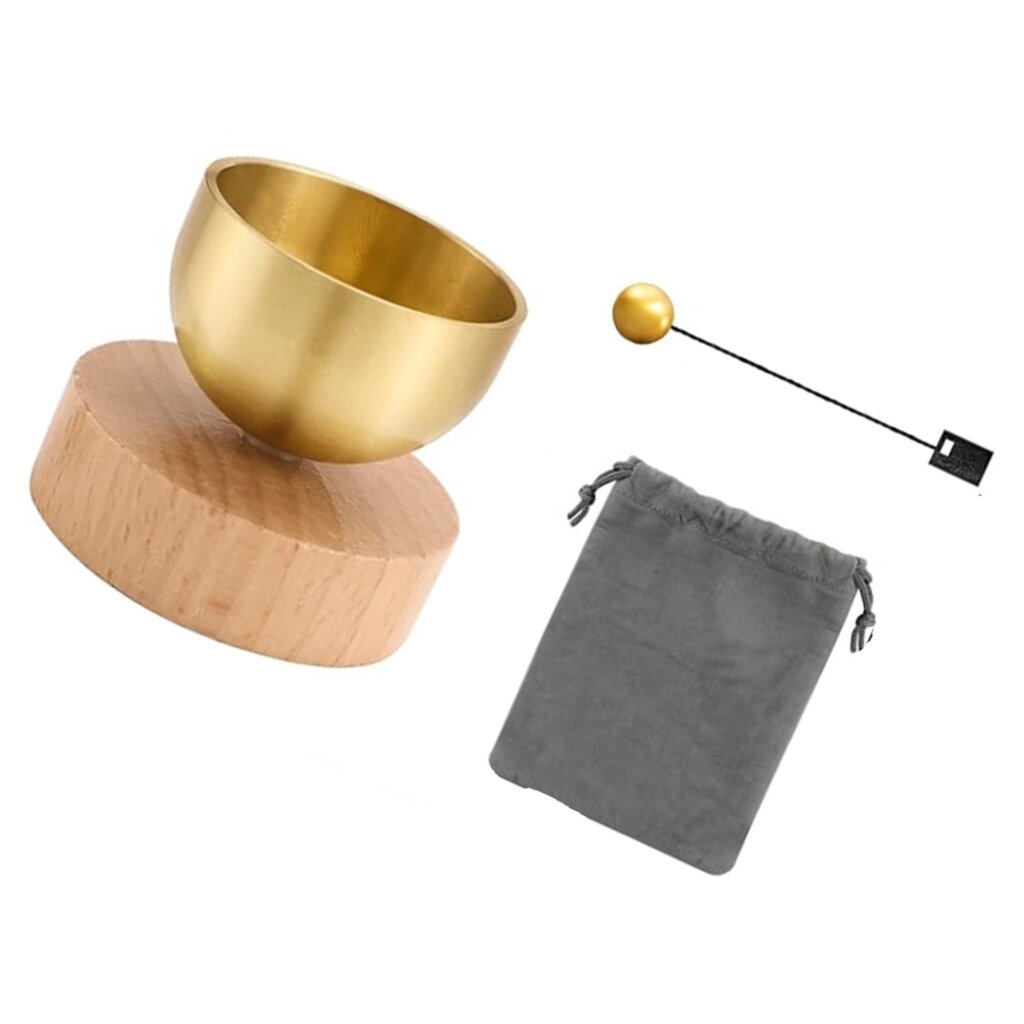 Набор Маленьких Поющих Чаш Портативная Латунная Звуковая Чаша с Основанием для Медитации Звуковая Чаша для повышения стабильности