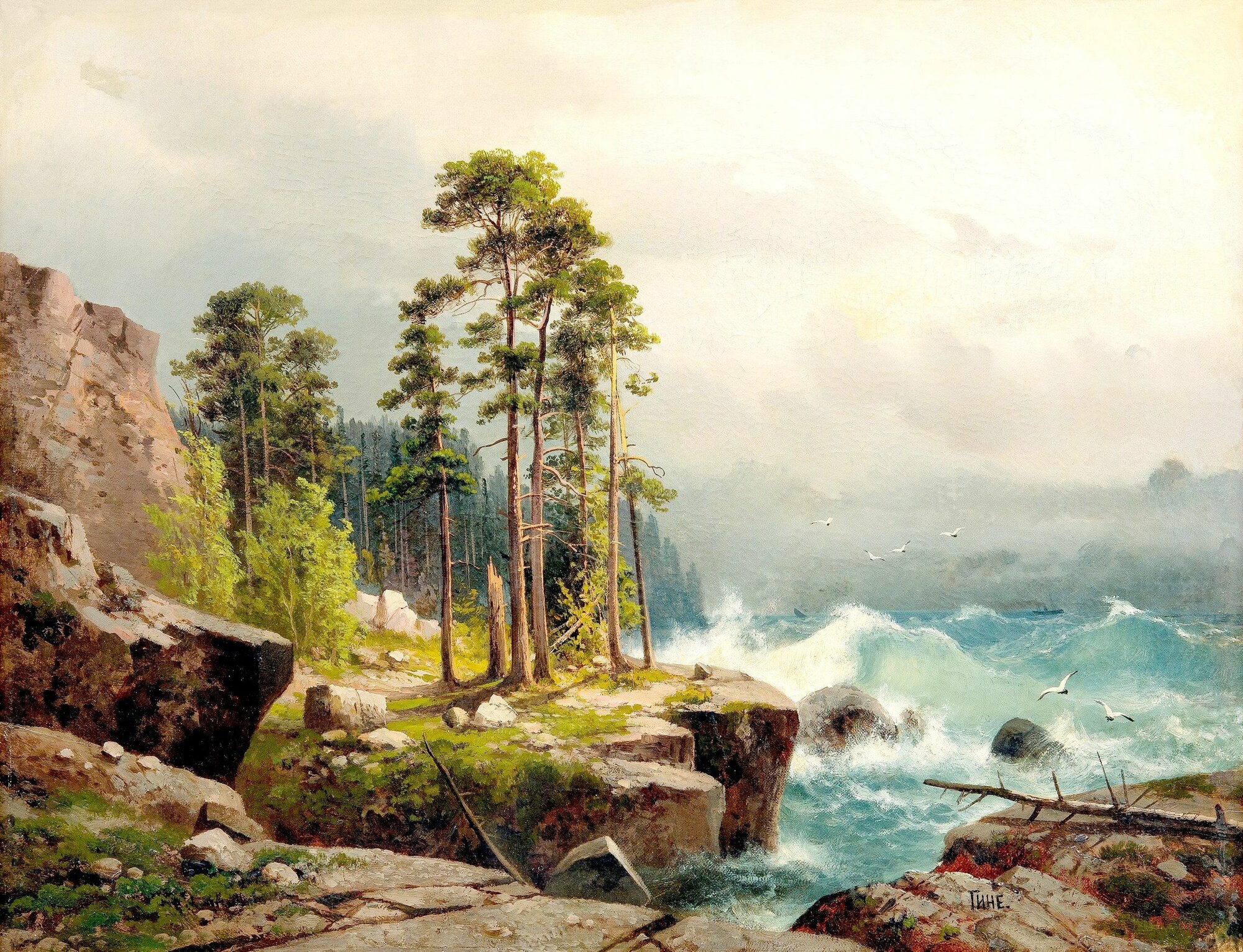 Картина Гине Александра Буря на Валааме 80х61 см