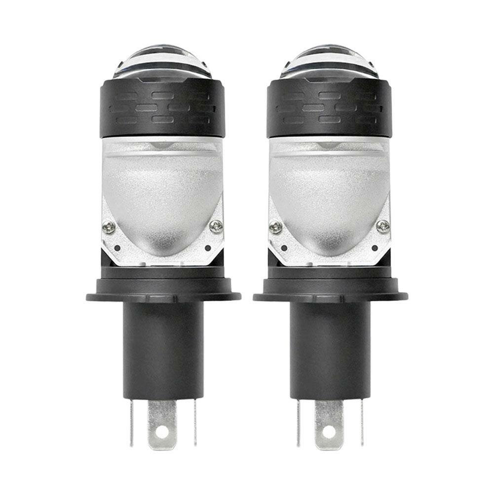 Светодиодные лампы H4 для мотоциклов и автомобилей, линзованные фары с раздельным ближним и дальним светом