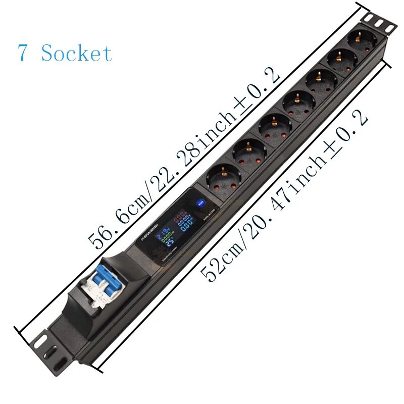 Умный удлинитель 2-8 розеток 16A 4000W, 7 Socket
