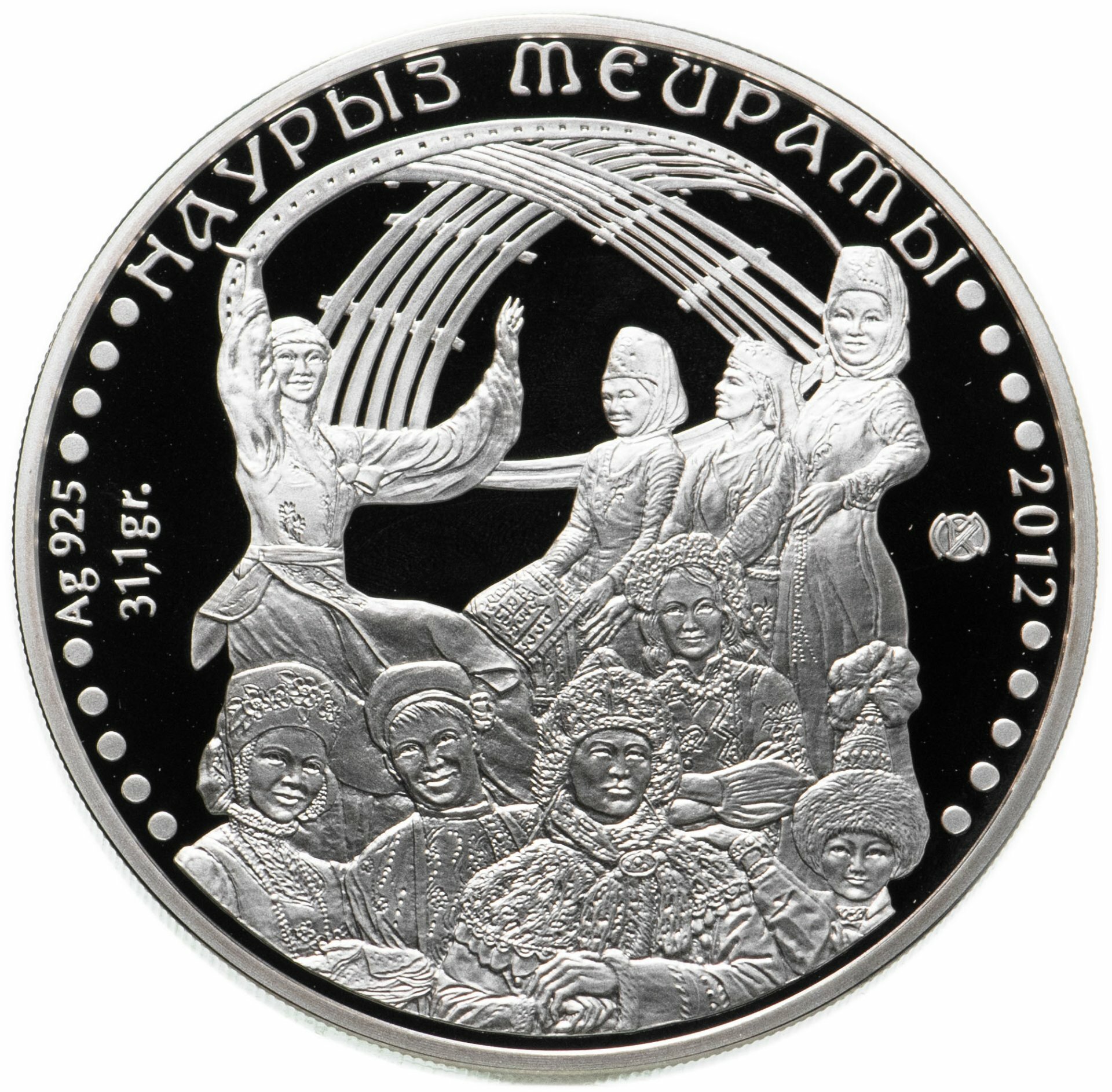 Казахстан 500 тенге 2012 "Праздник Наурыз", Серебро 925, в сохранности Proof