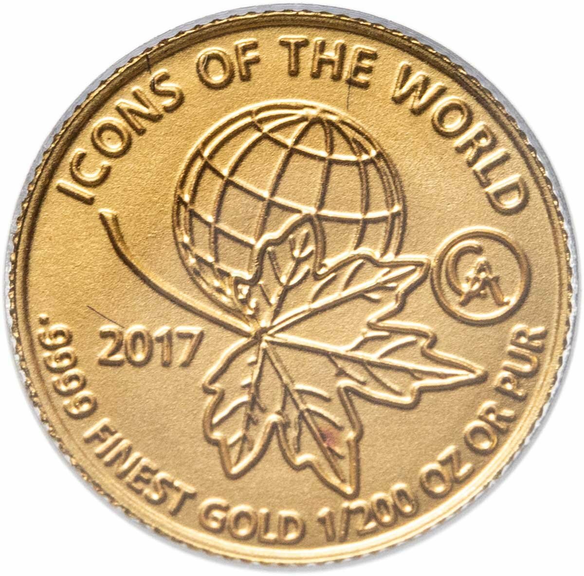 Руанда 10 франков 2017 Кленовый лист, Золото, в сохранности UNC