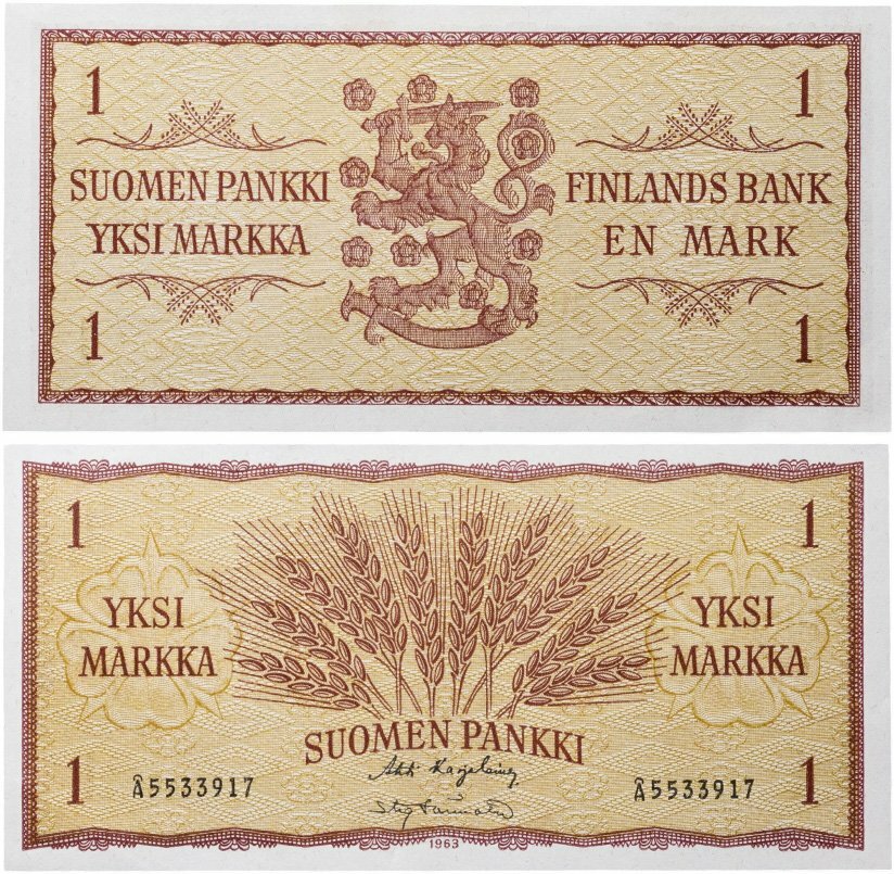 Финляндия 1 марок 1963