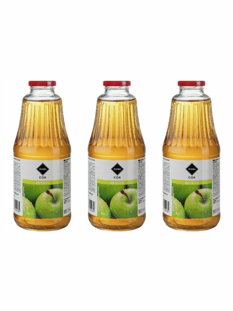 Rioba Сок яблоко, 1 л, 3 шт