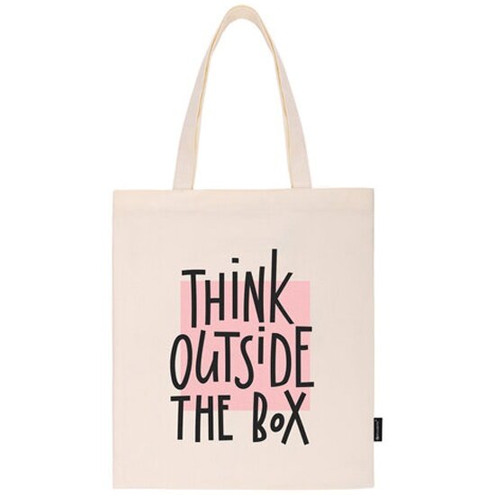 Сумка шоппер Brauberg , канвас, 40х35 см, бежевый, "Think outside the box", 271898